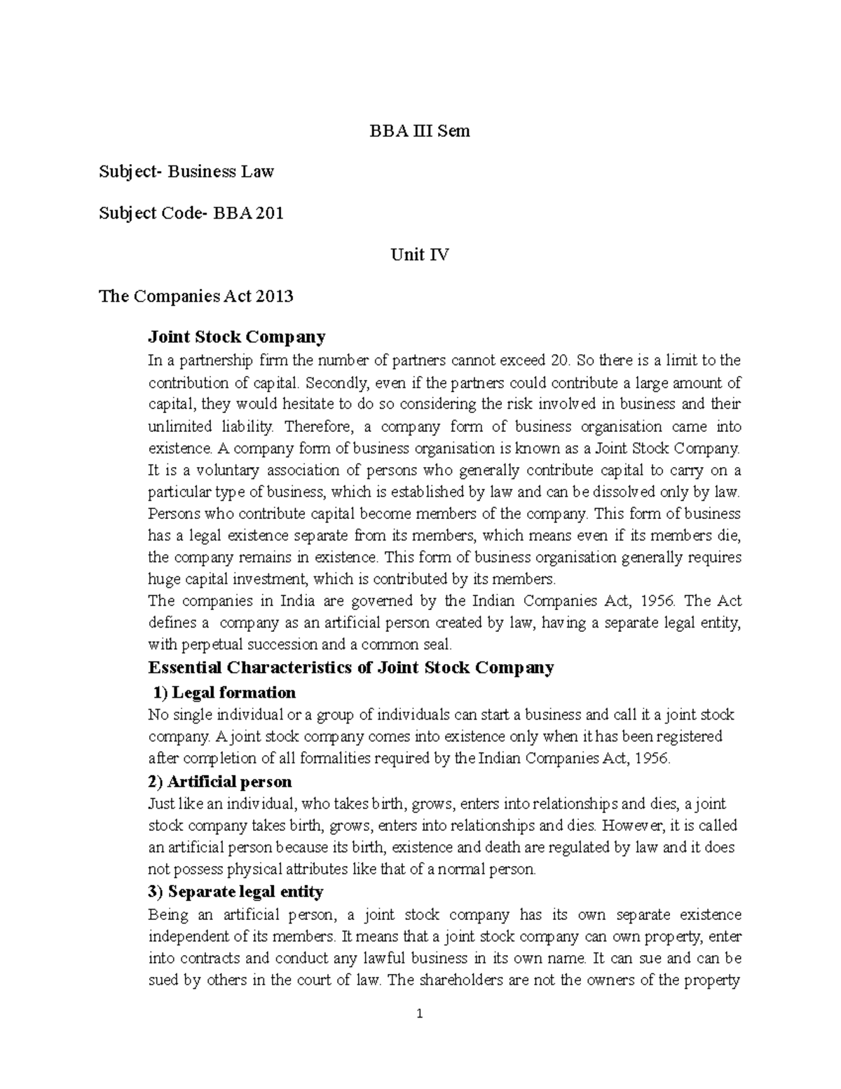 Business Law Unit-3 notes - BBA III Sem Subject- Business Law Subject ...