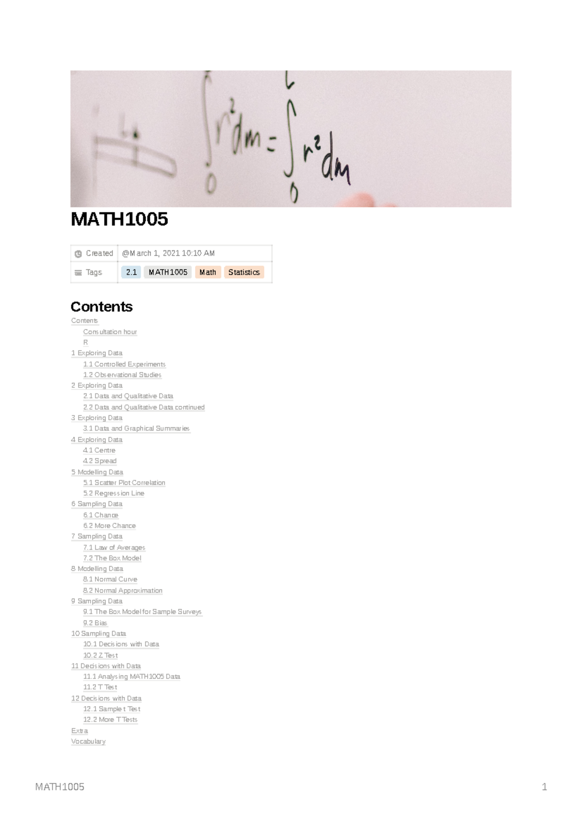 MATH1005 Lecture Notes - Notion - MATH Created Tags 2 MATH1005 Math ...