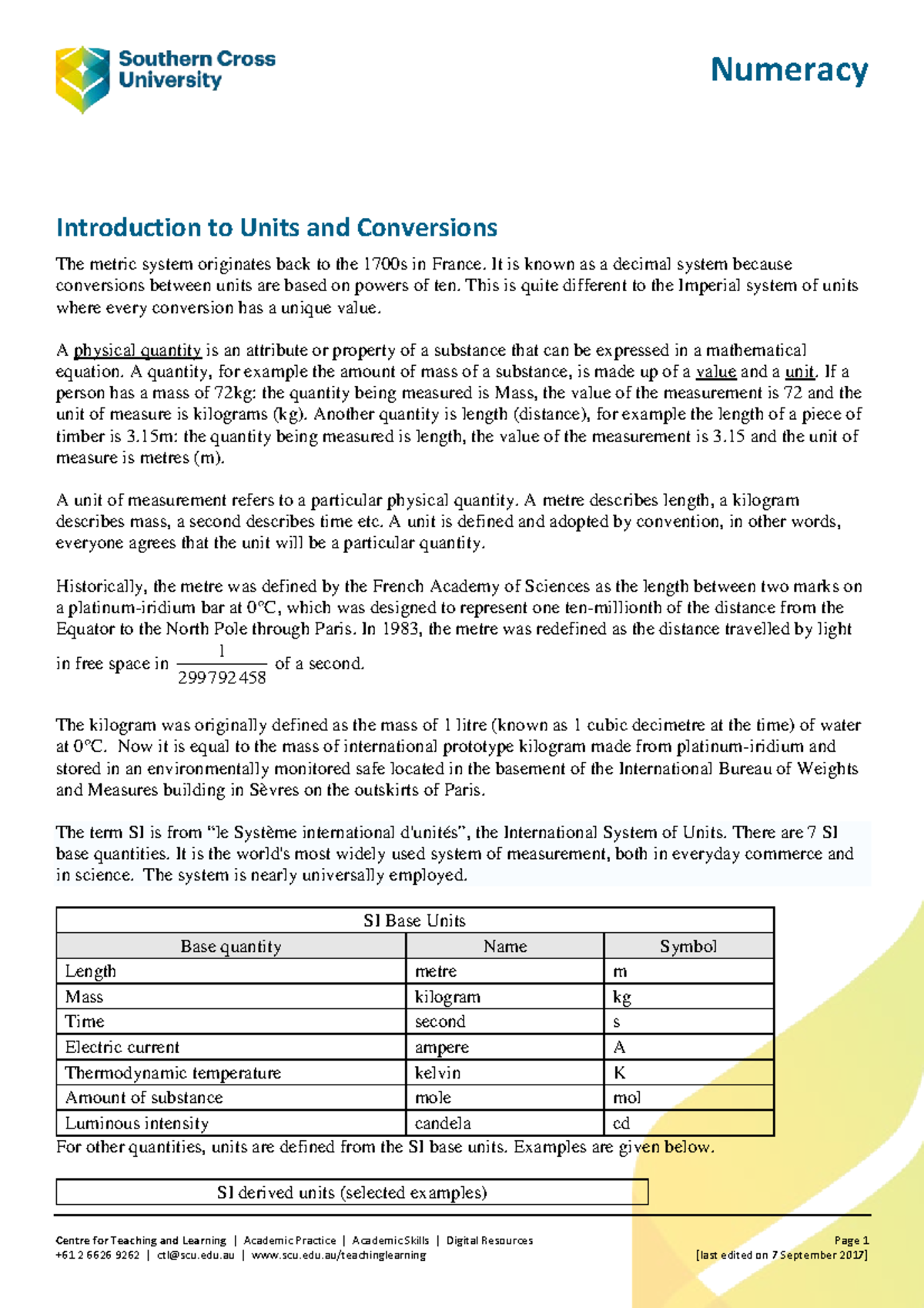 Units-and-Conversions - Numeracy Centre for Teaching and Learning ...