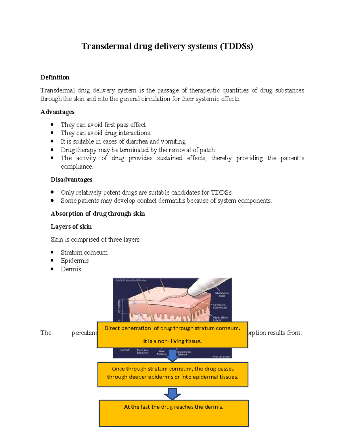 TDDss - Transdermal drug delivery systems (TDDSs) Definition ...
