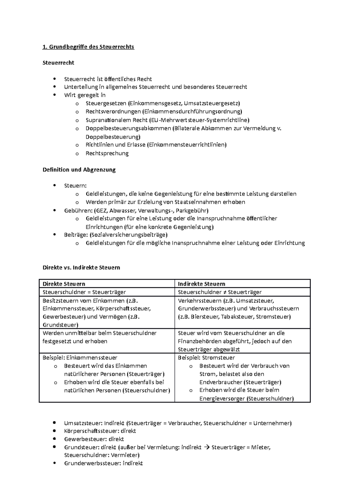 Steuern - xxxx - 1. Grundbegriffe des Steuerrechts Steuerrecht ...