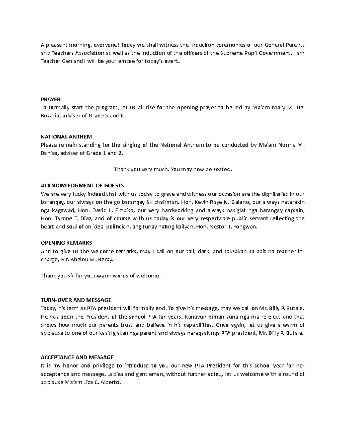 Induction - Chart - A pleasant morning, everyone! Today we shall ...