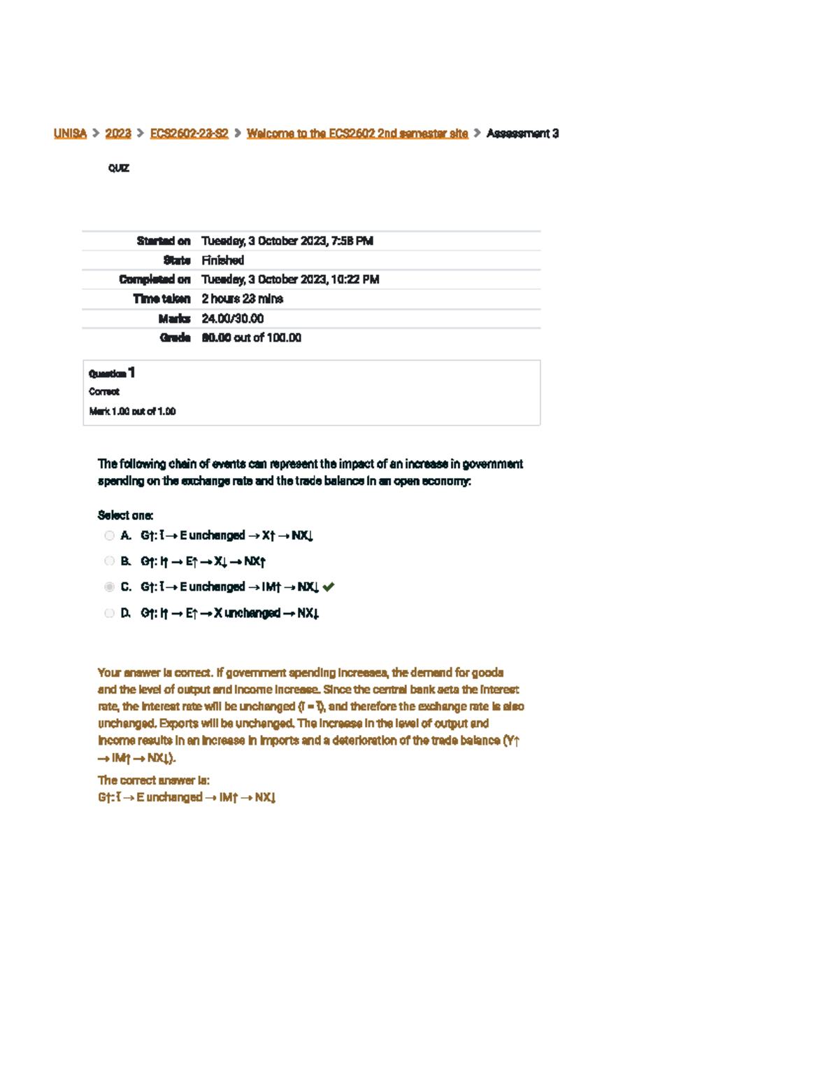 Assessment 3 (3rd attempt) - ecs2602 - Studocu