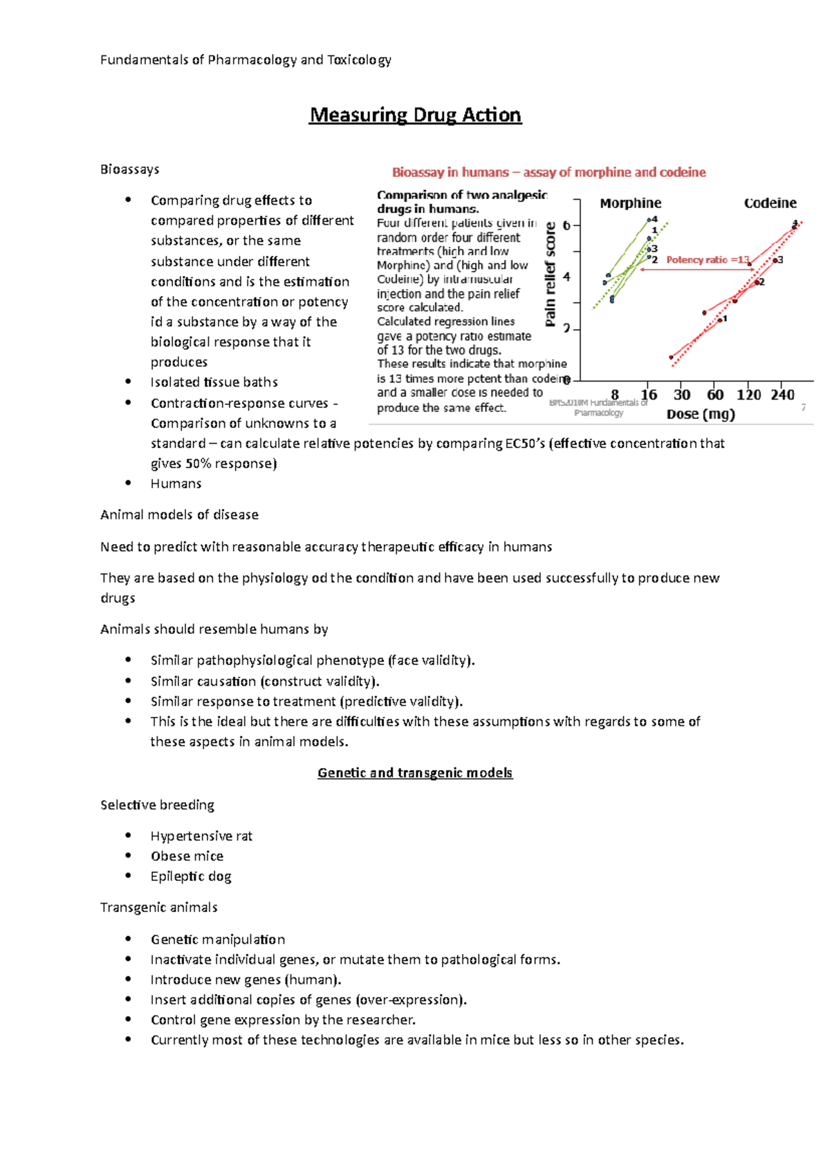 Measuring Drug Action - notes - Measuring Drug Action Bioassays ...