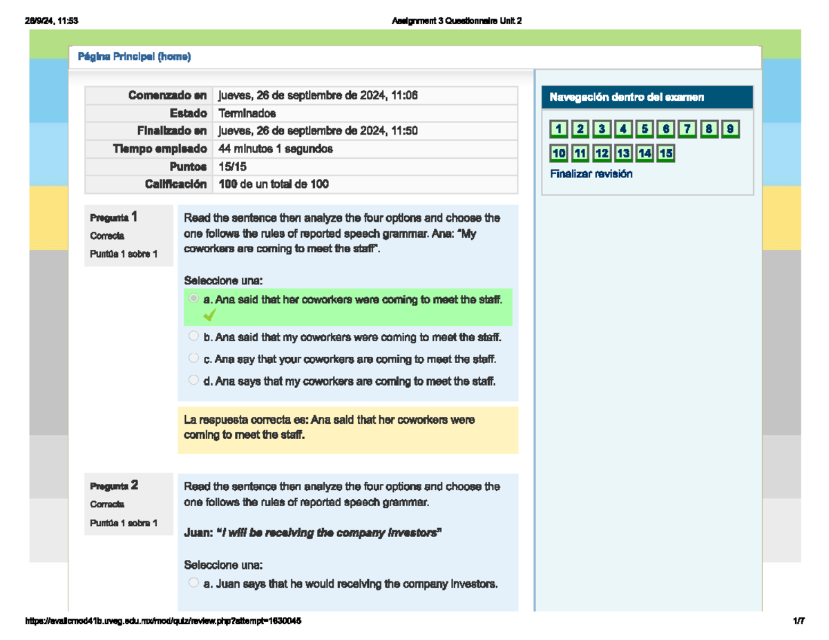 Assignment 3 Questionnaire Unit 2 - 11:53 Assignment 3 Questionnaire ...