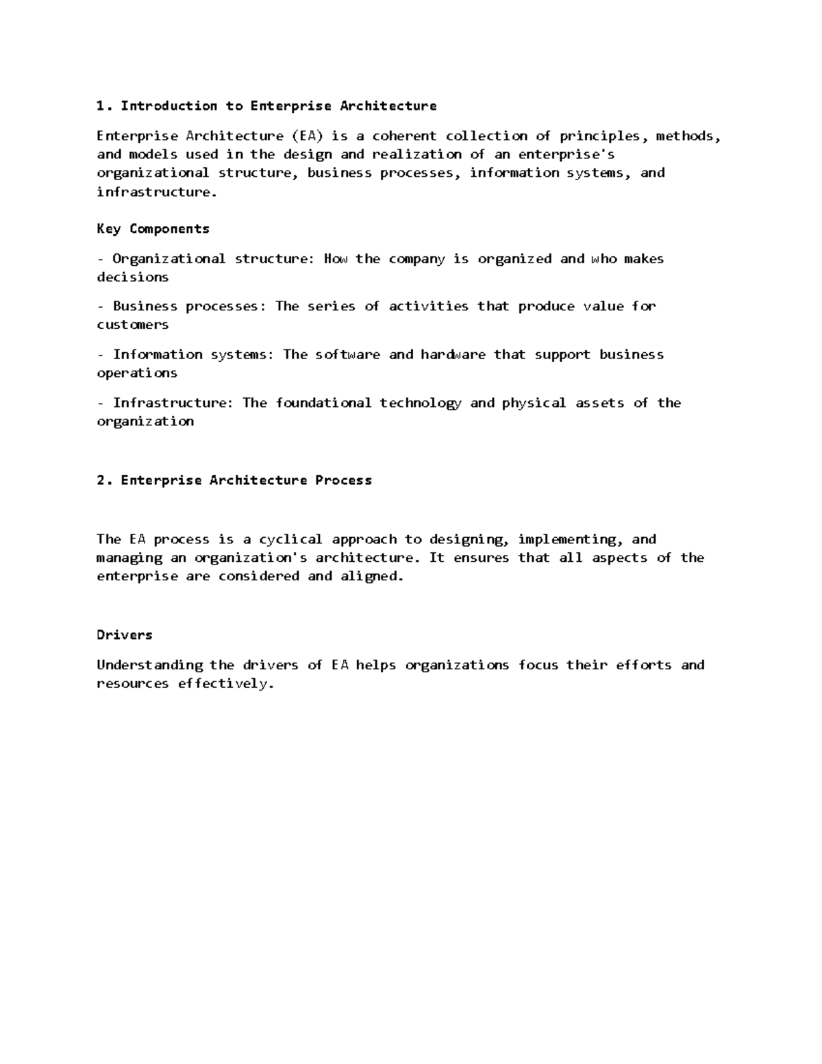 IT Elective Reviewer - Introduction to Enterprise Architecture ...