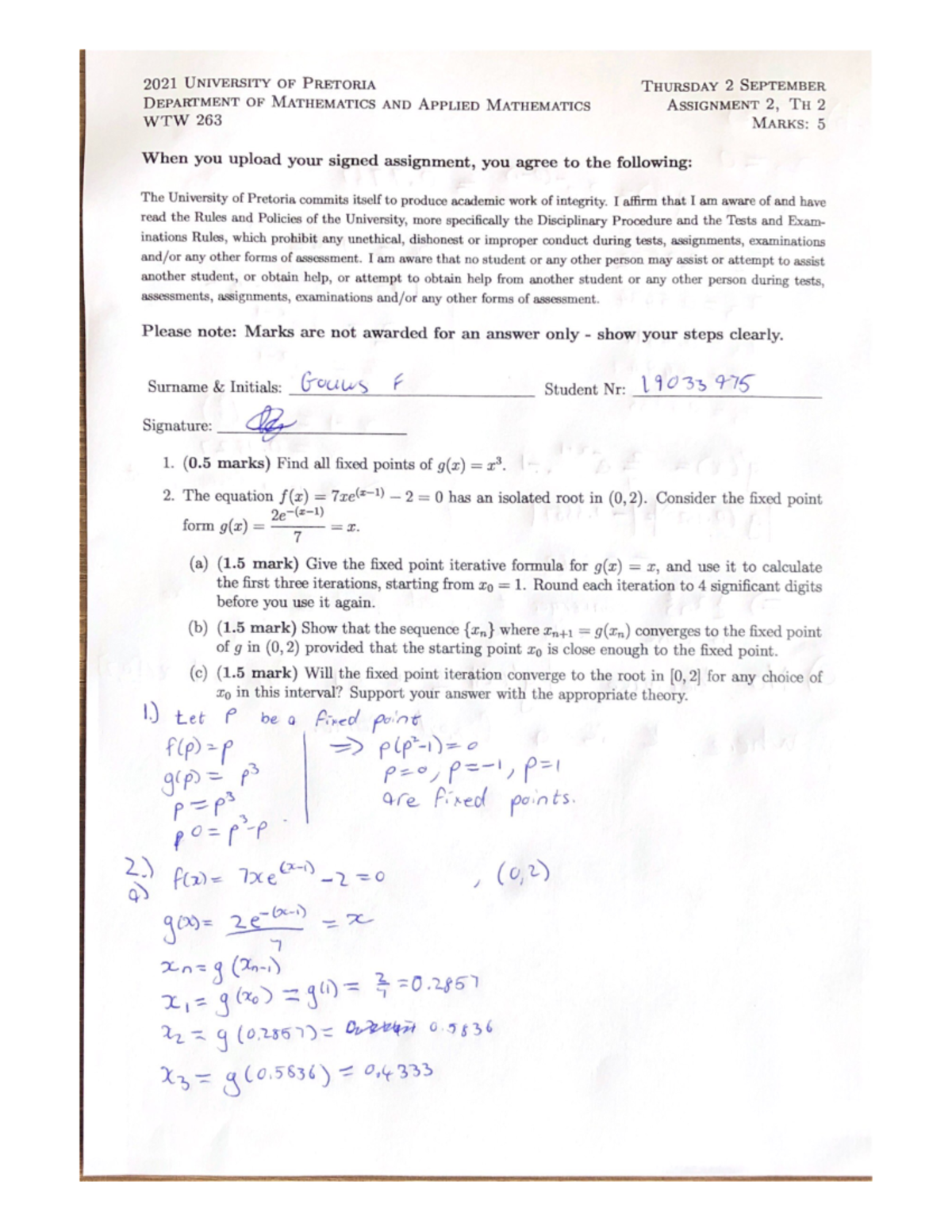 U19033975 A2WTW263 - assignment memo - WTW 263 - Studocu