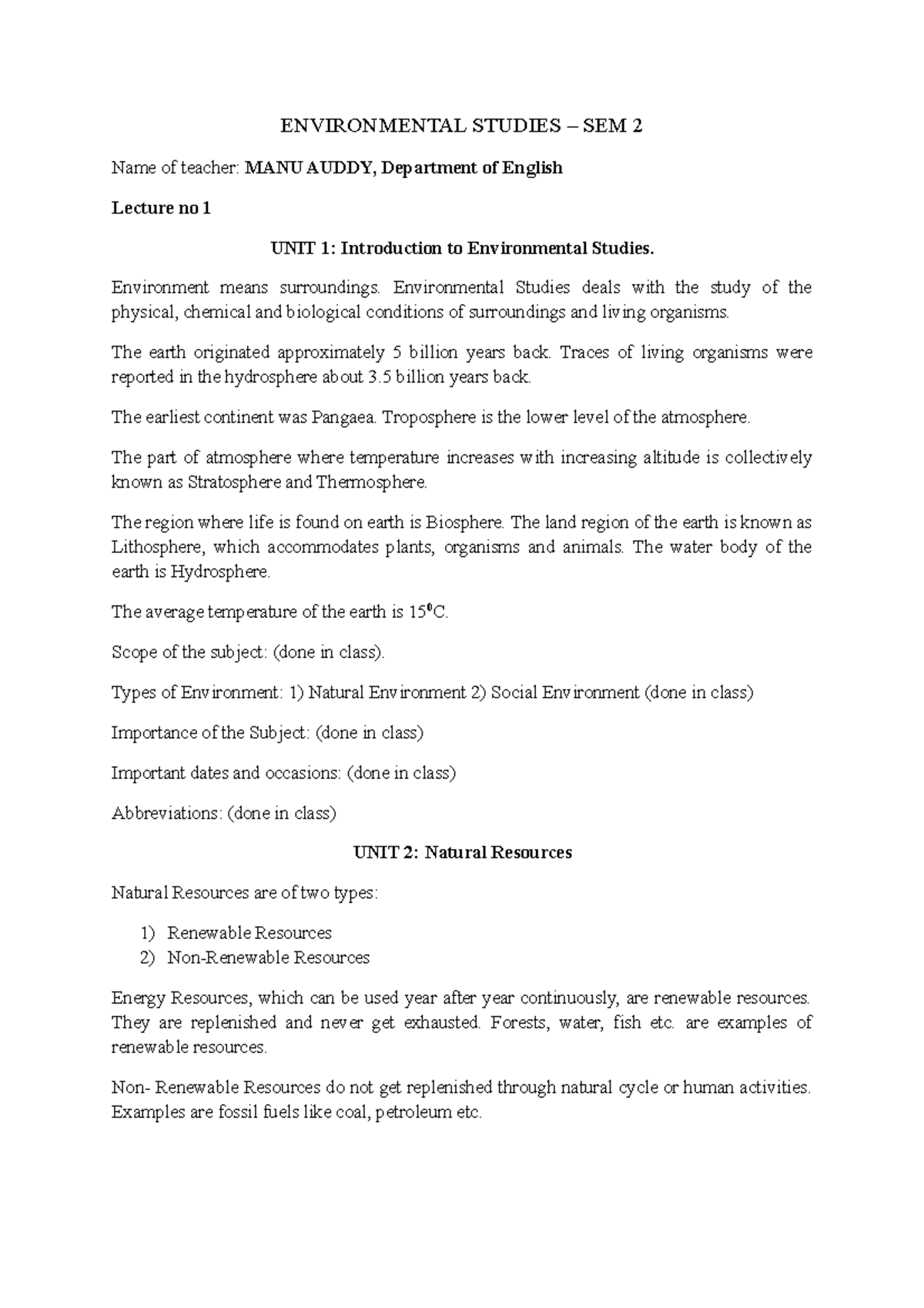 ENVS-study-material-13-April SEM-2 MA - ENVIRONMENTAL STUDIES – SEM 2 ...