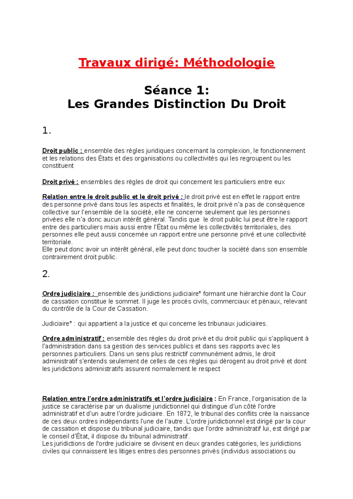 Travaux dirigé methodo - Travaux dirigé: Méthodologie Séance 1: Les ...