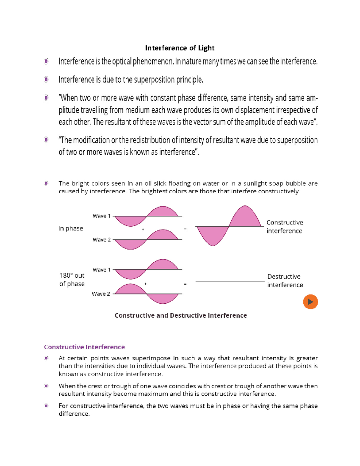 Optics Unit 2 - chem - Interference of Light Stokes Law Concept of Thin ...
