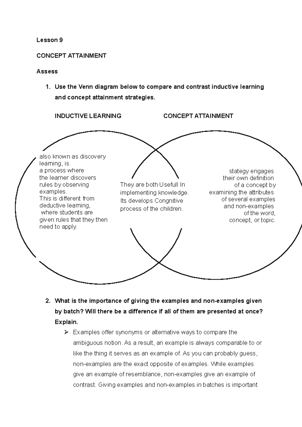 EDMT-final - PERSONAL ASSIGNMENT - Lesson 9 CONCEPT ATTAINMENT Assess ...