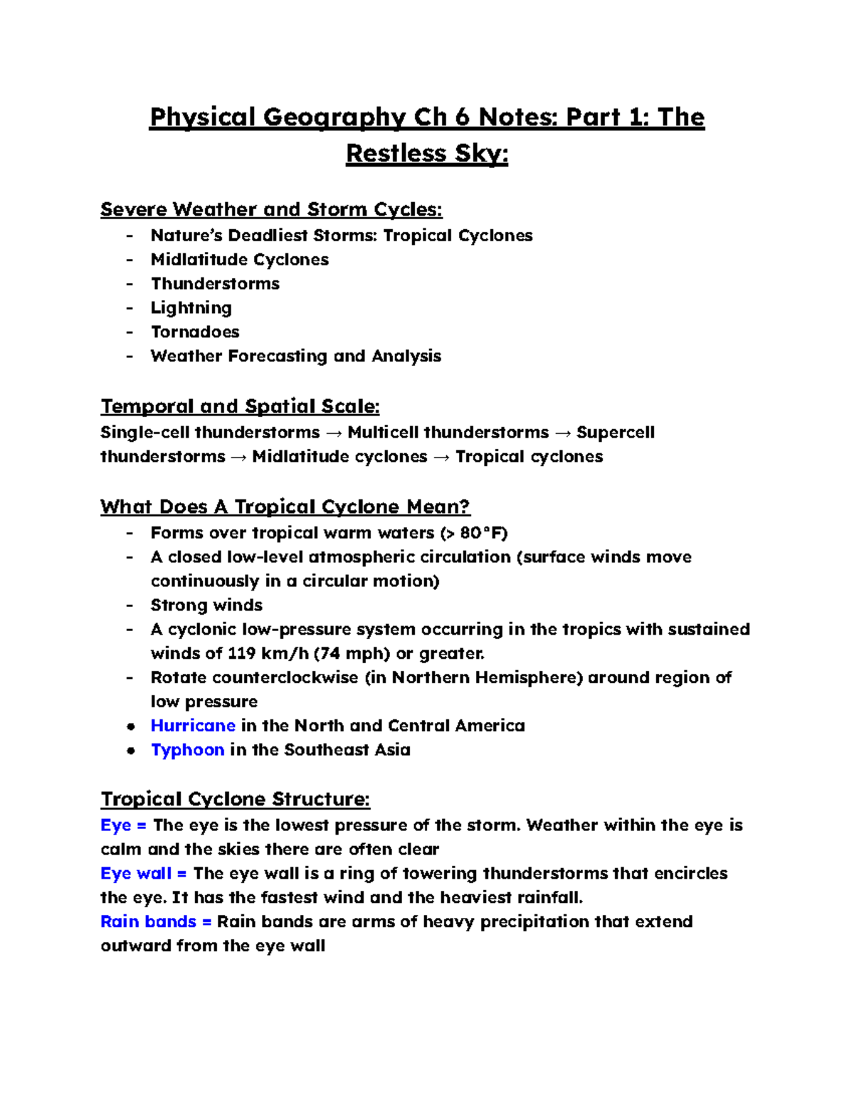 Physical Geography Ch 6 Notes Part 1 The Restless Sky - Rotate ...