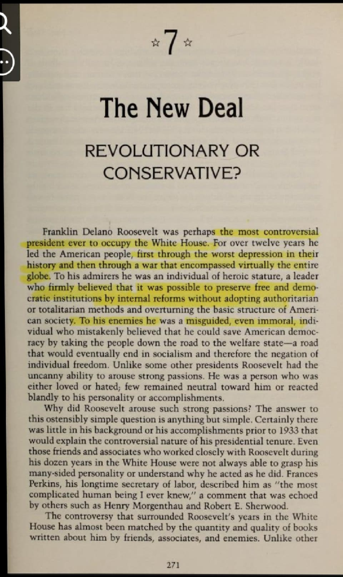 New Deal Historiography - 7 The New Deal REVOLUTIONARY OR CONSERVATIVE ...