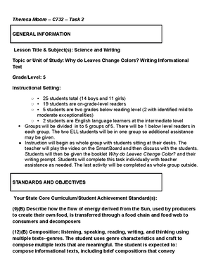 WGU Lesson Plan Disciplinary Writing - Task 2 - Direct Instruction ...