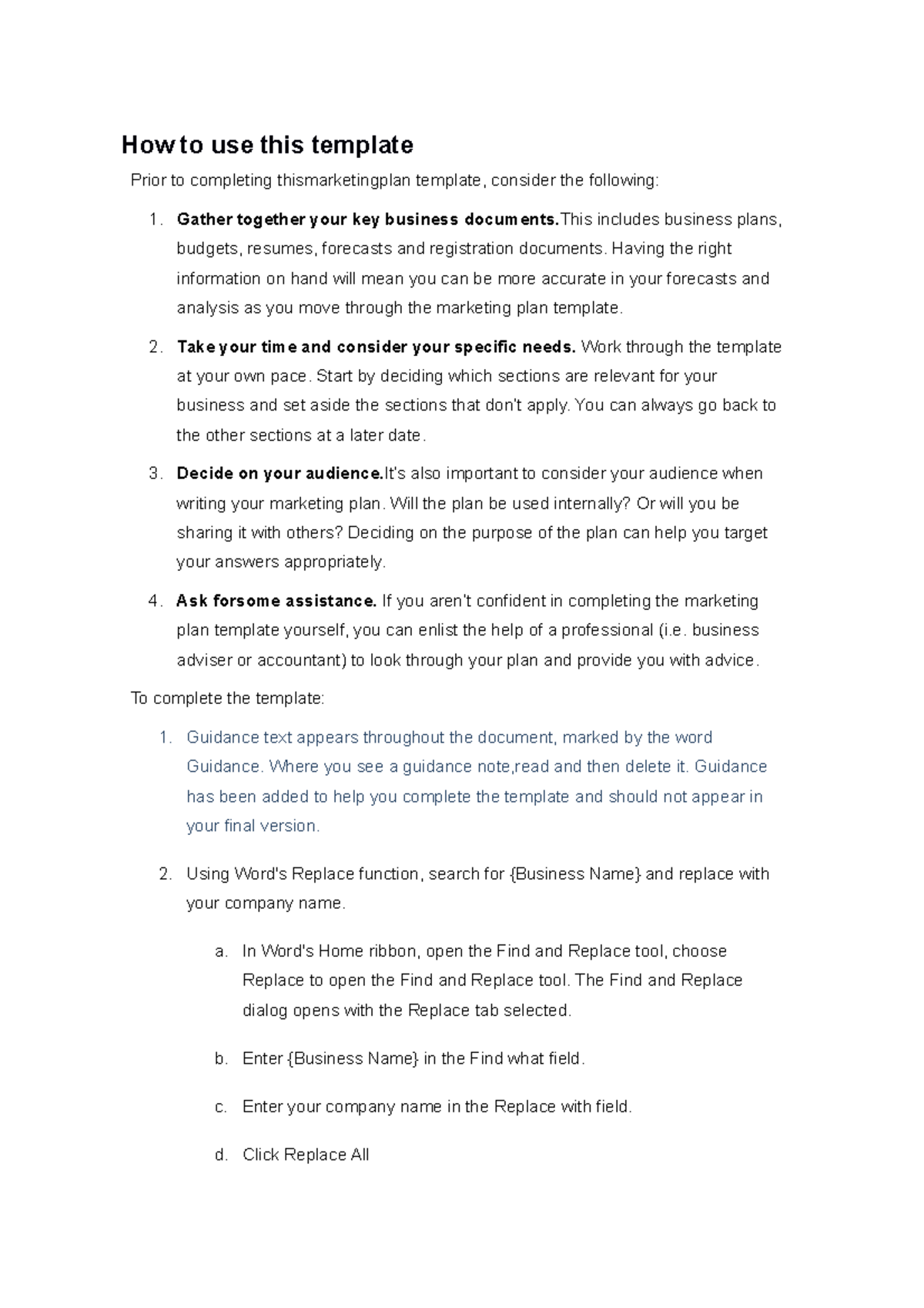 Ravidi - How to use this template Prior to completing thismarketingplan ...