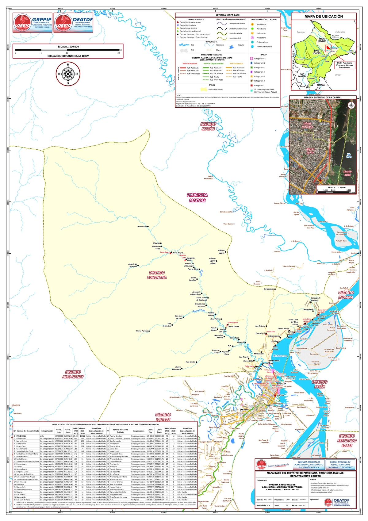 Mapa del distrito punchana 2023 - !(G) "S !(G !(G !(G !(G !(G !(G !(G ...