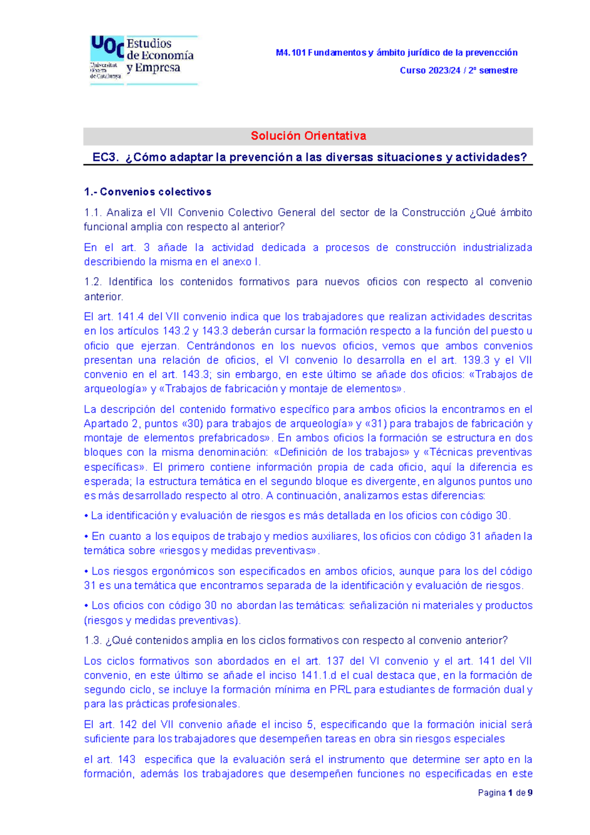 Fundamentos y ámbito jurídico de la prevención EC3 solución orientativa - M4 Fundamentos y ...