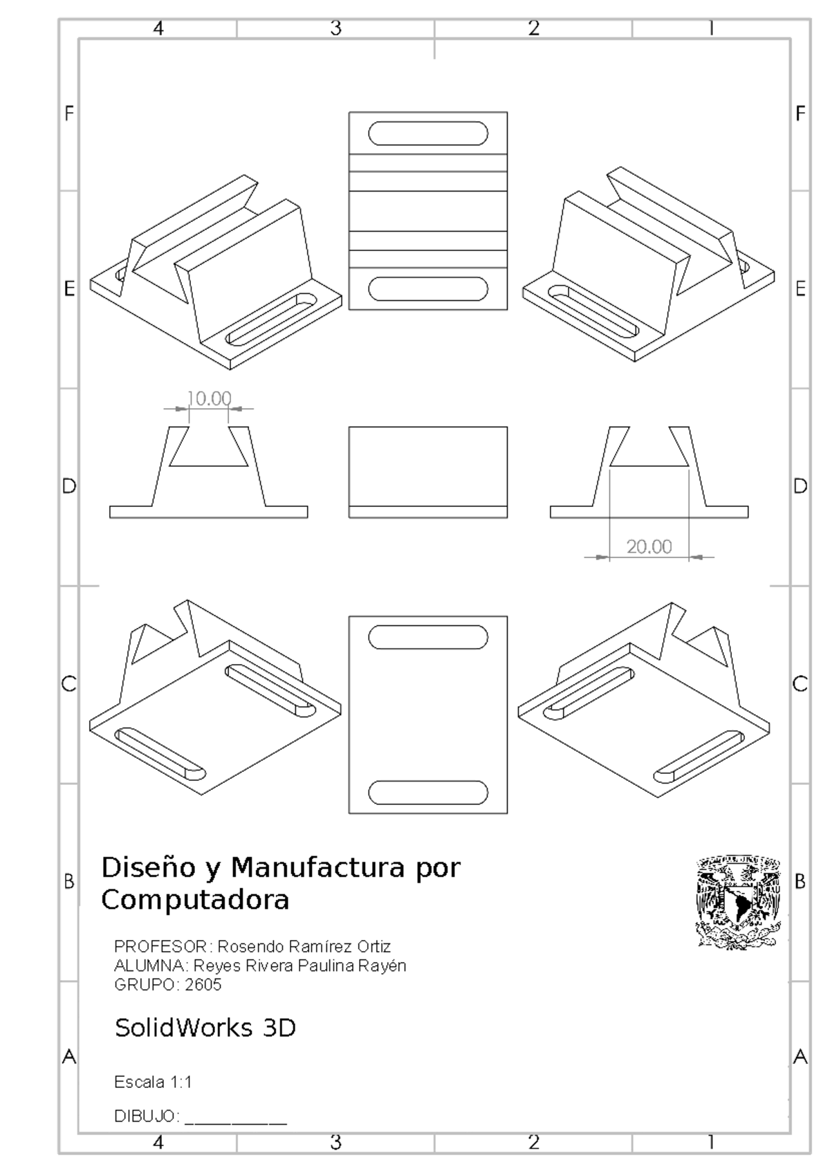 3D PD 4 - Dibujo realizado en SolidWorks - Computacion - Diseño y ...
