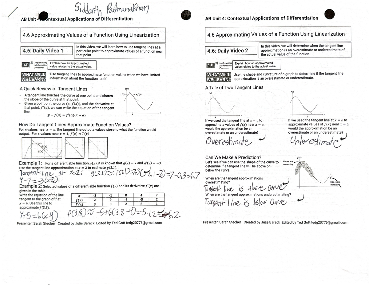 Calculus Unit 4 Notes 3 - MATH1061 - Studocu