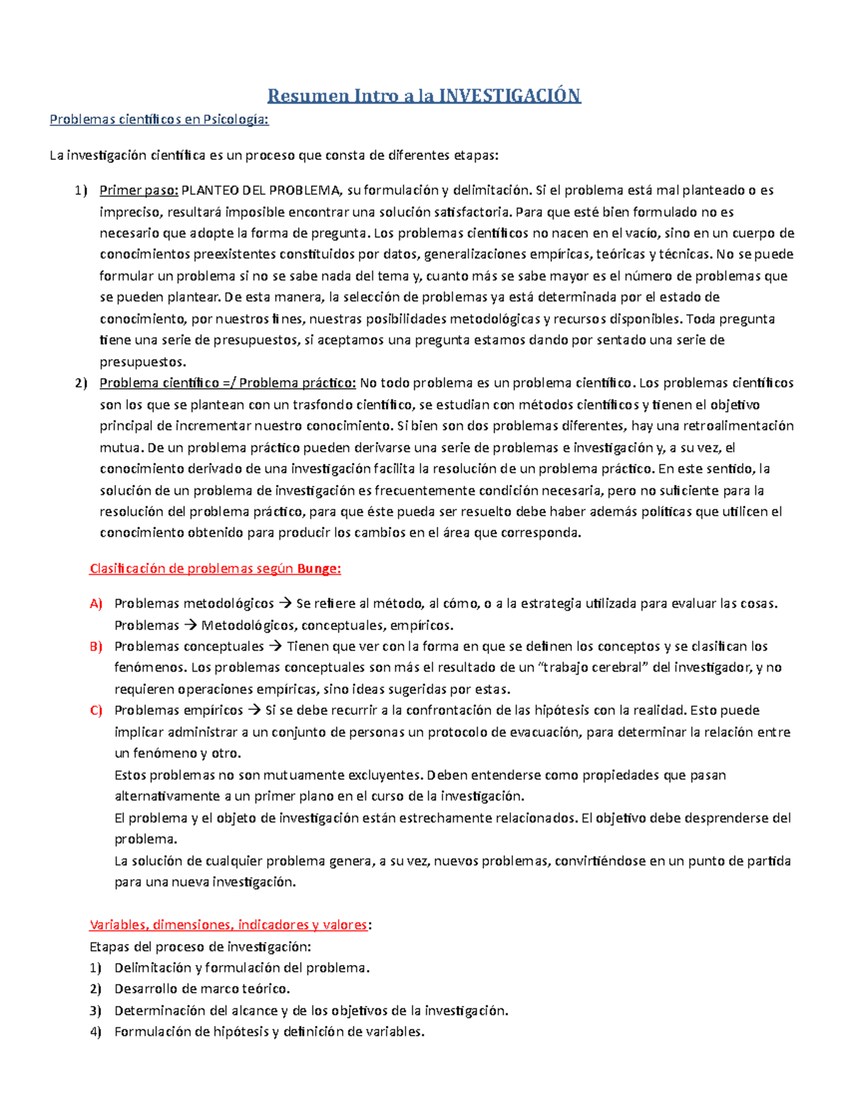 Resumen toda la materia: Intro a la Investigación - Resumen Intro a la ...