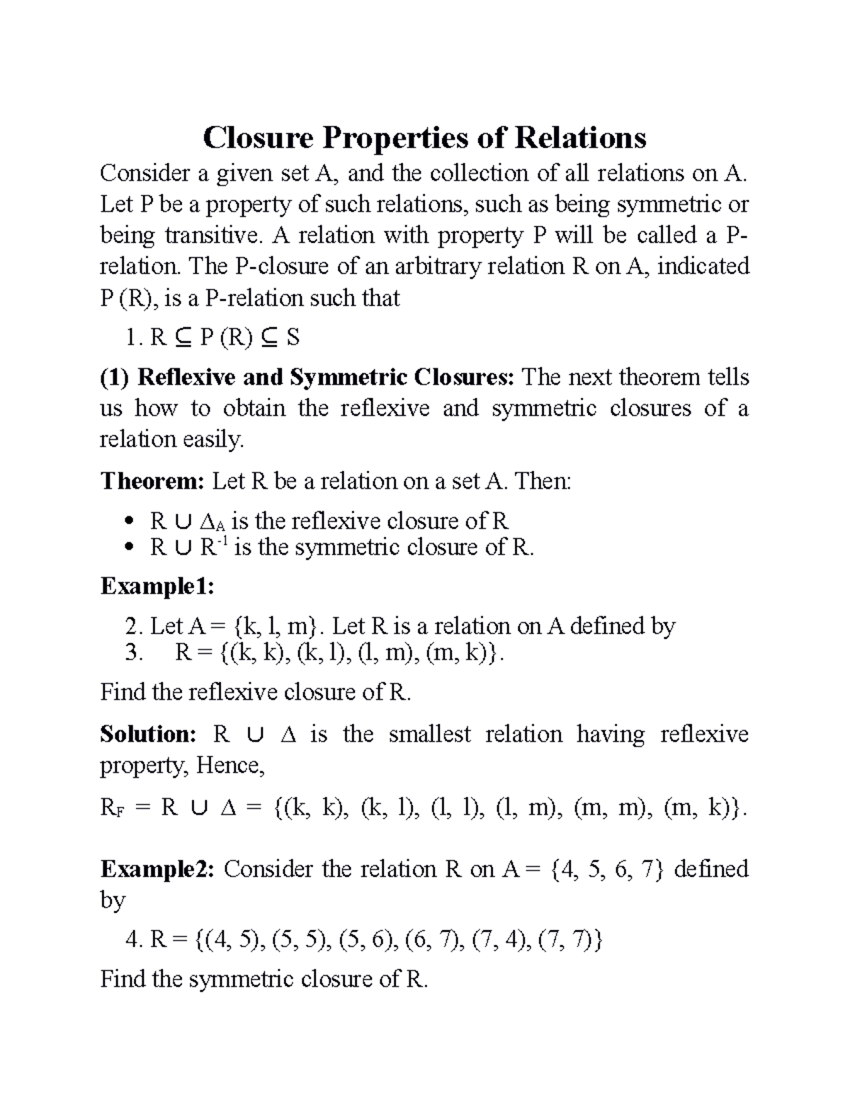 Closure Property and Equivalence Relation and Partial Order Realtion - Closure Properties of ...