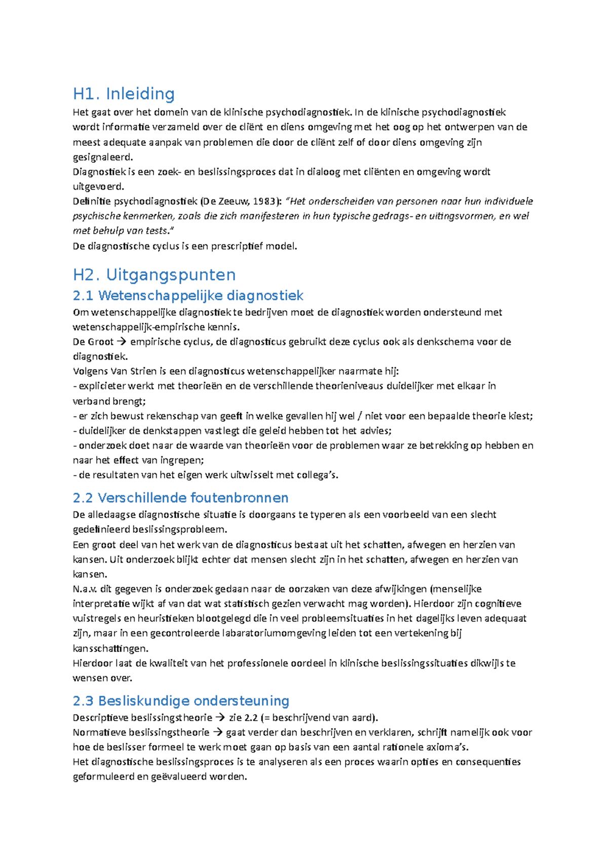 SMV Boek Diagnostische Cyclus - H1. Inleiding Het gaat over het domein ...
