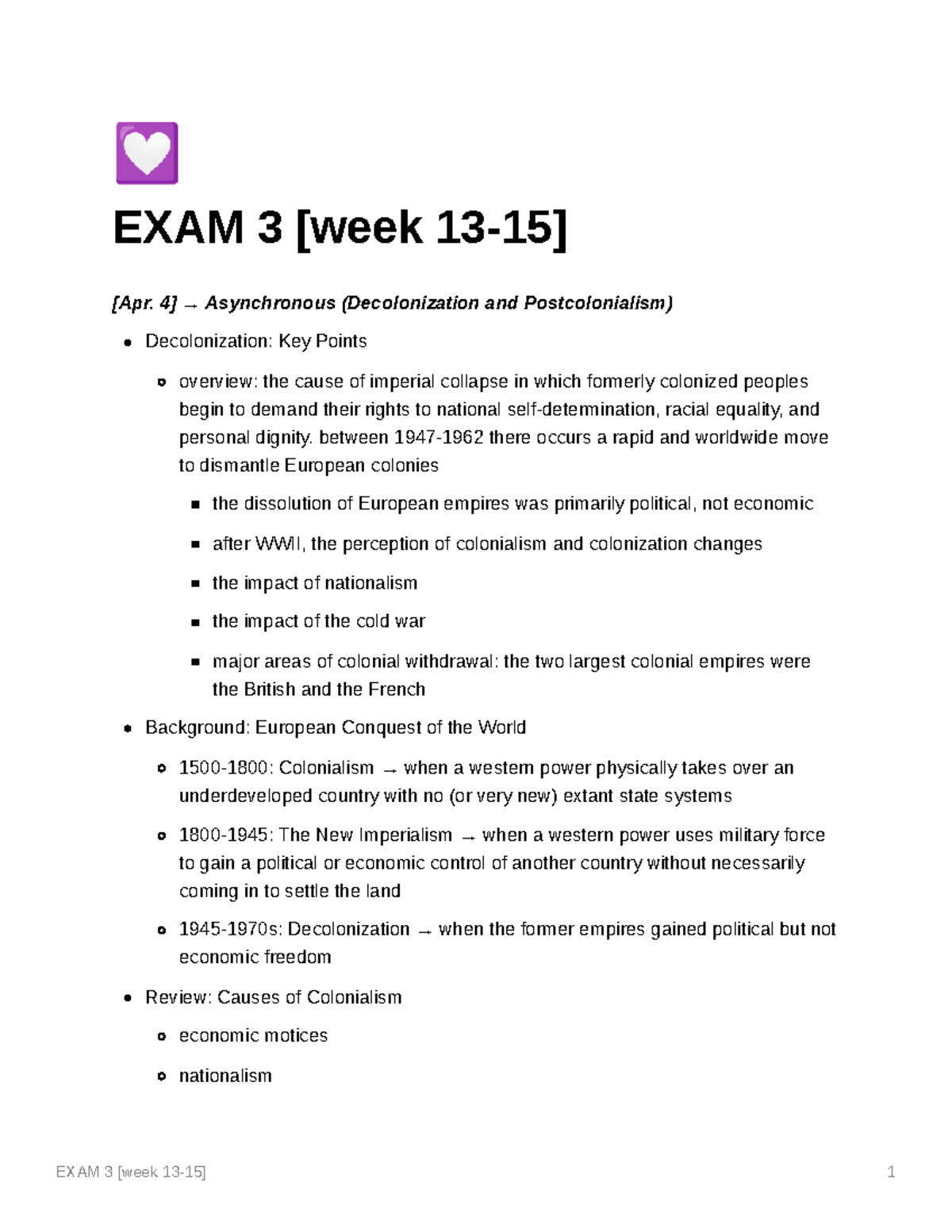 EXAM 3 week 13-15 - EXAM 3 [week 13-15] [Apr. 4] → Asynchronous ...