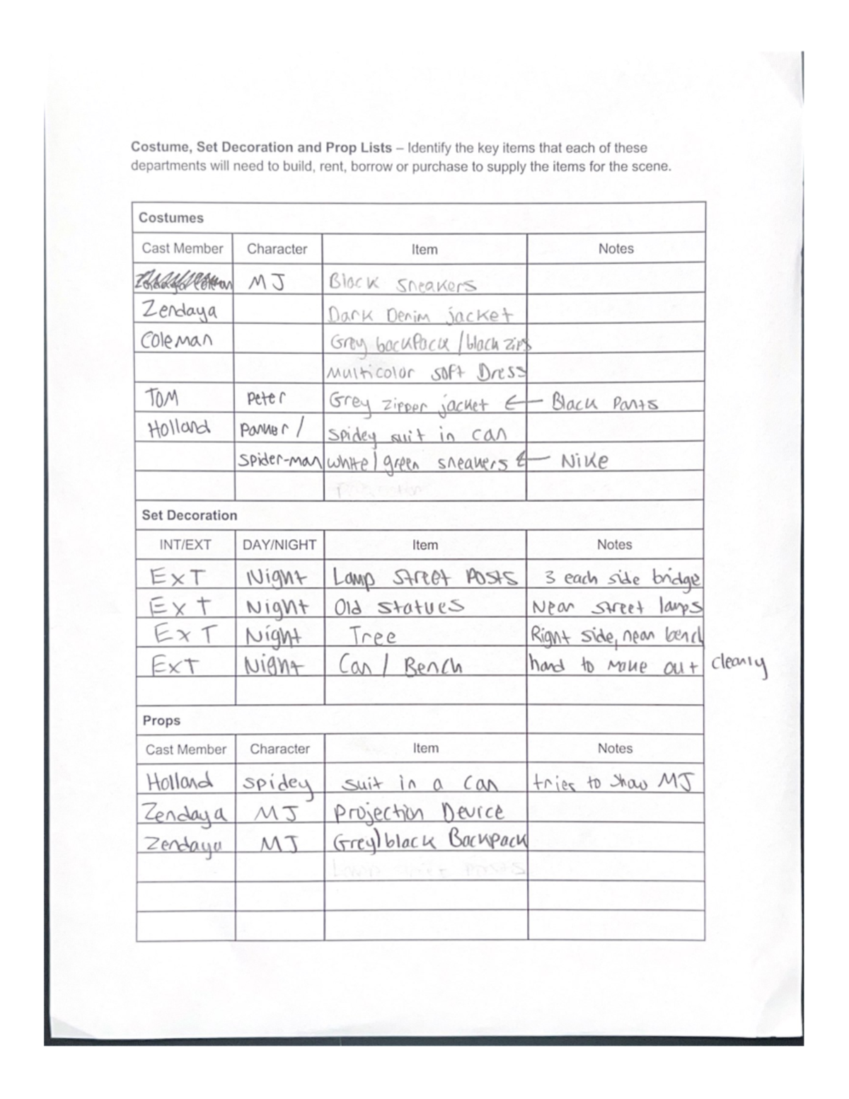 Storyboards for Sample Script - FILM 4120 - Studocu