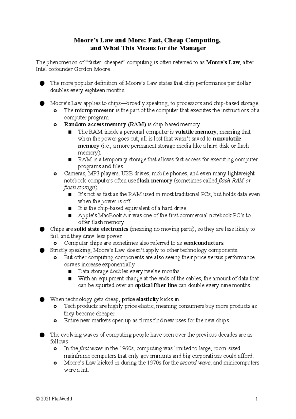 Study Guide - Moore's law - Moore’s Law and More: Fast, Cheap Computing ...