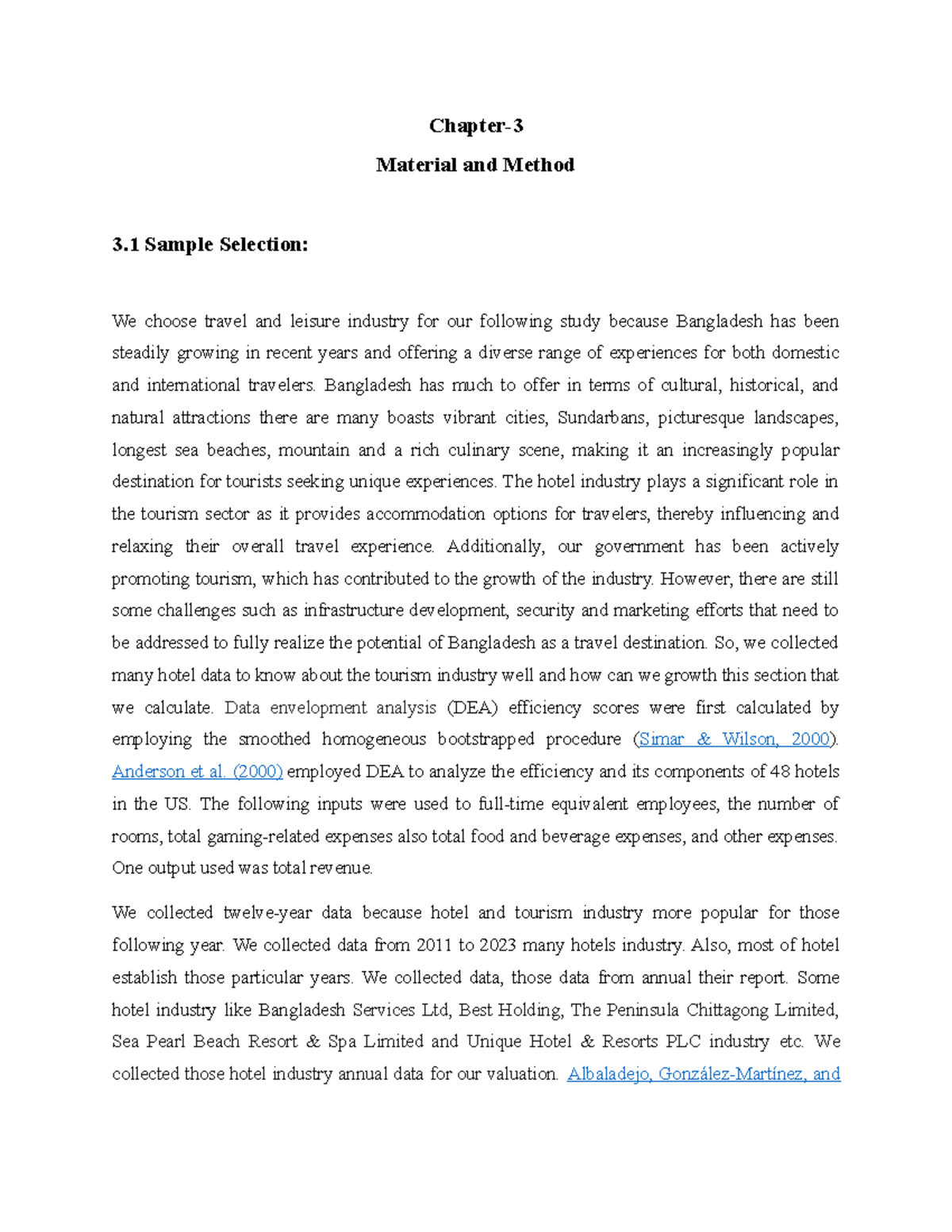 Chapter 3 - Assignment - Chapter- Material and Method 3 Sample ...