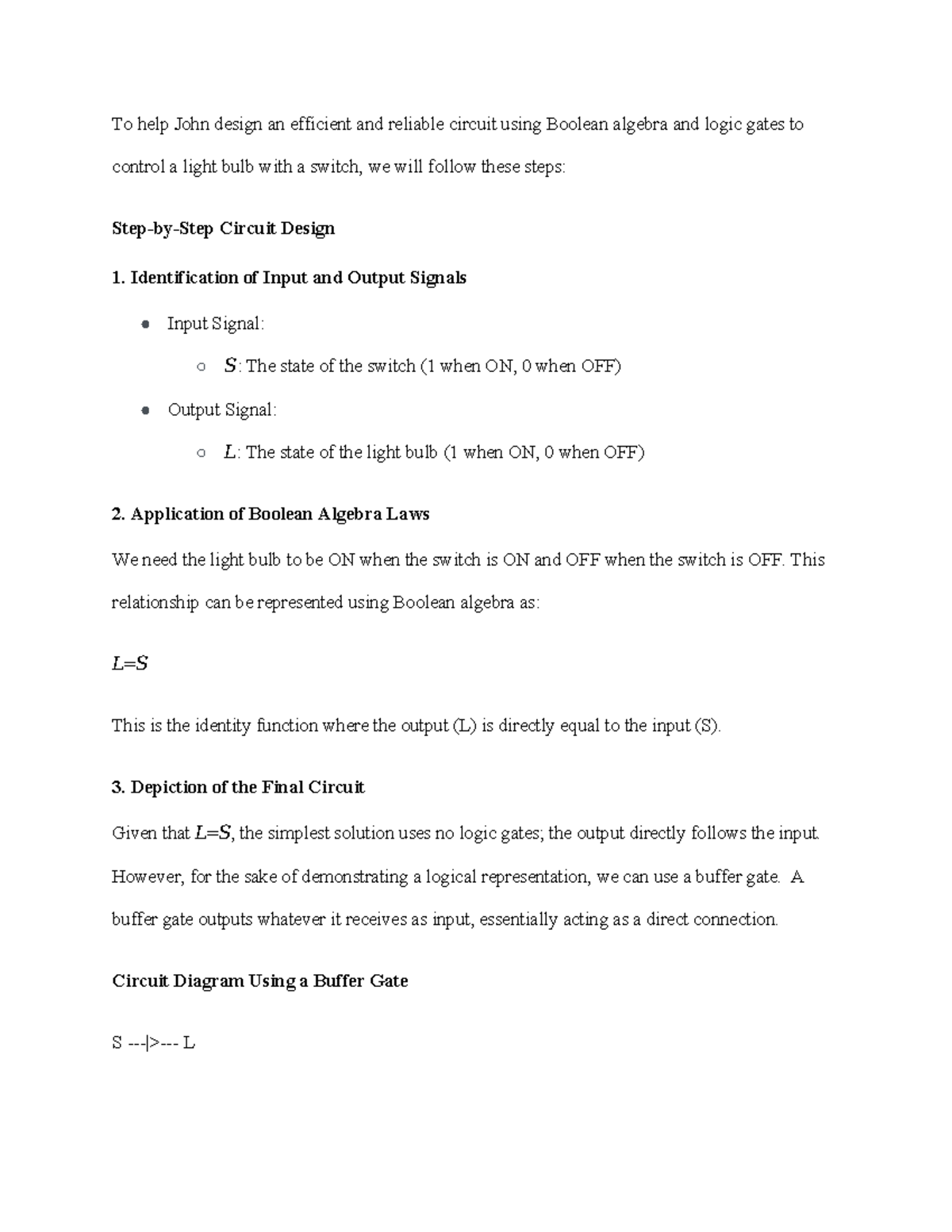 Digital Assignment #1 - To help John design an efficient and reliable circuit using Boolean ...