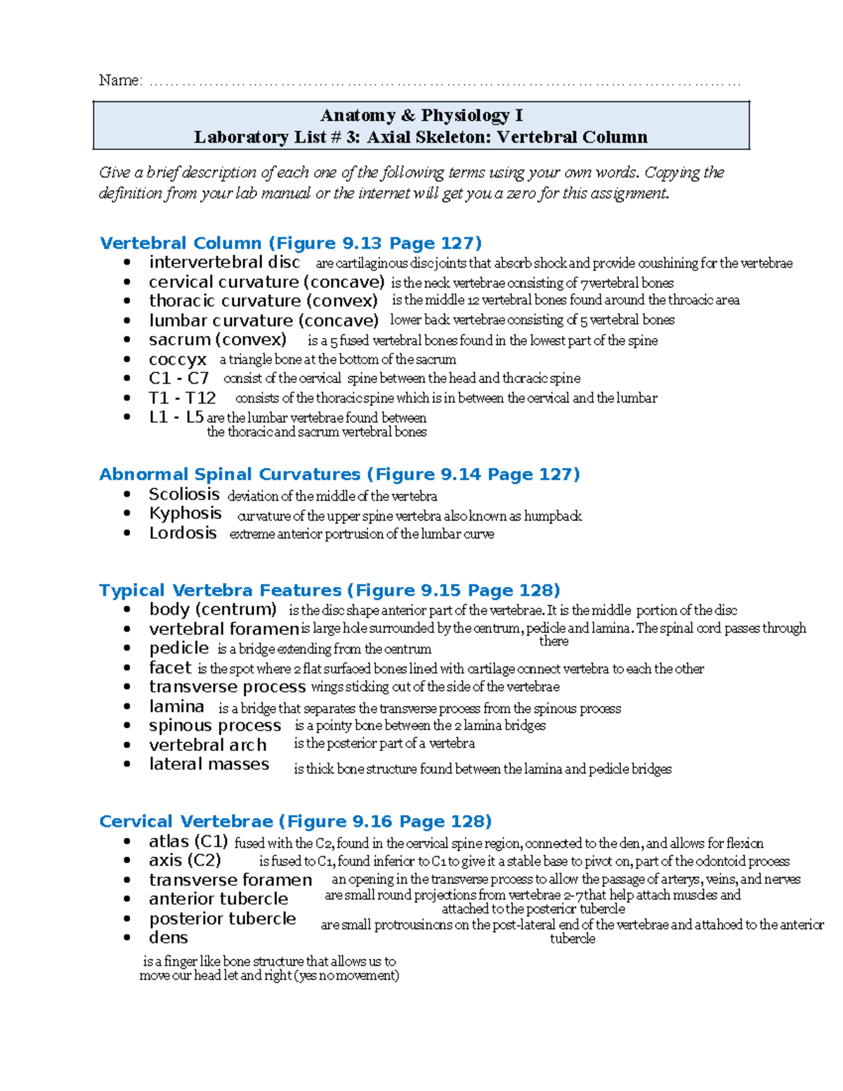 Laboratory List # 3 - Tagged - Name: - Studocu