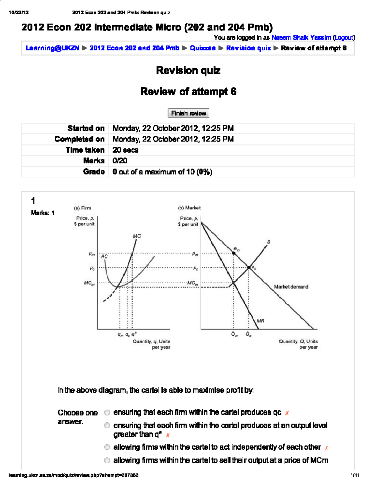multiple choice 6 - Econ202 - Studocu