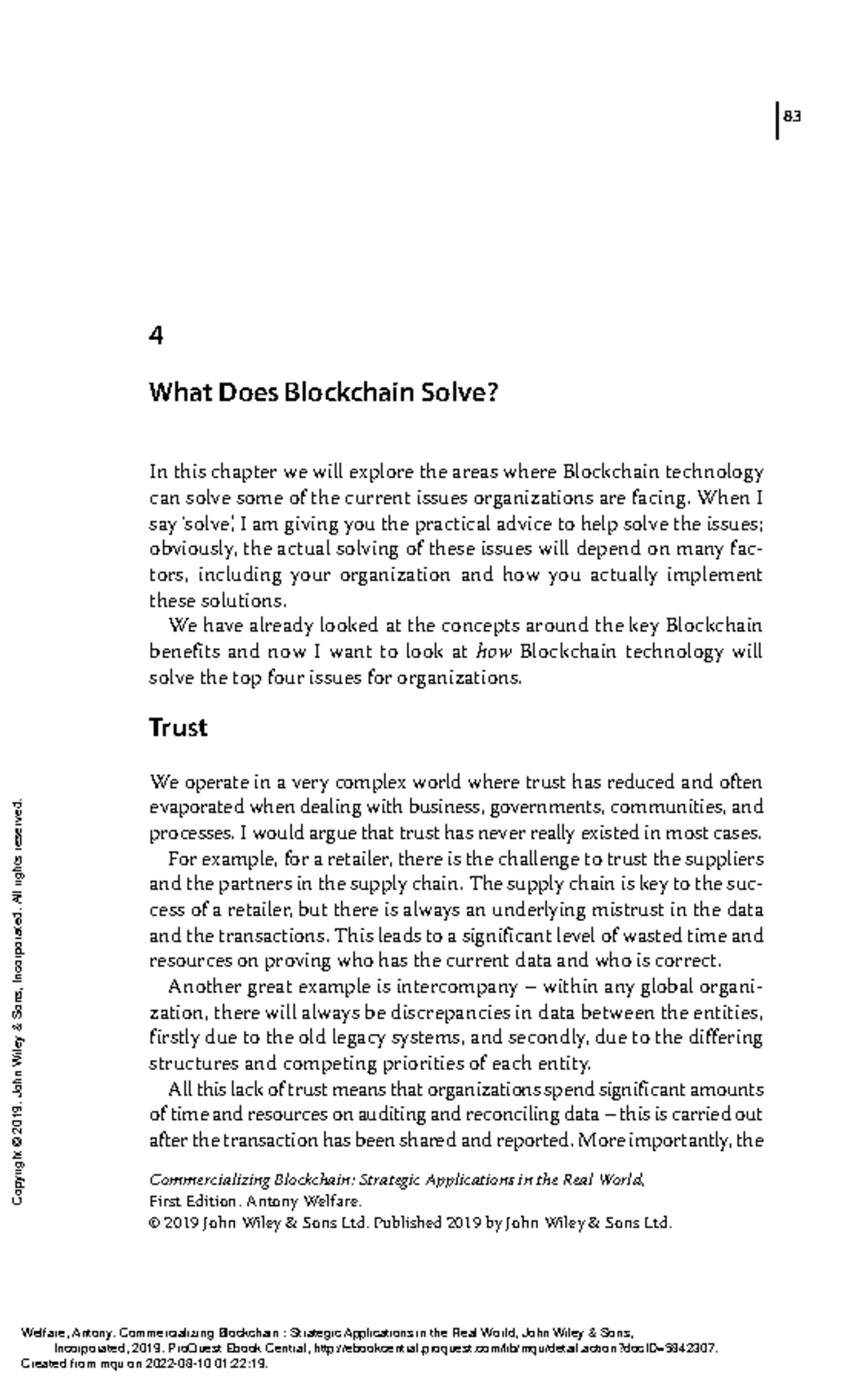 Commercializing Blockchain Strategic Applications - Antony Welfare. © 2019 John Wiley & Sons ...