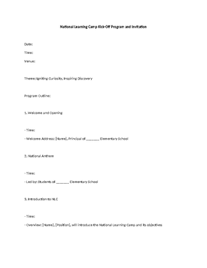 NLC Kick-Off Emcee Script - NLC Kick-Off Program (Emcees' Script ...