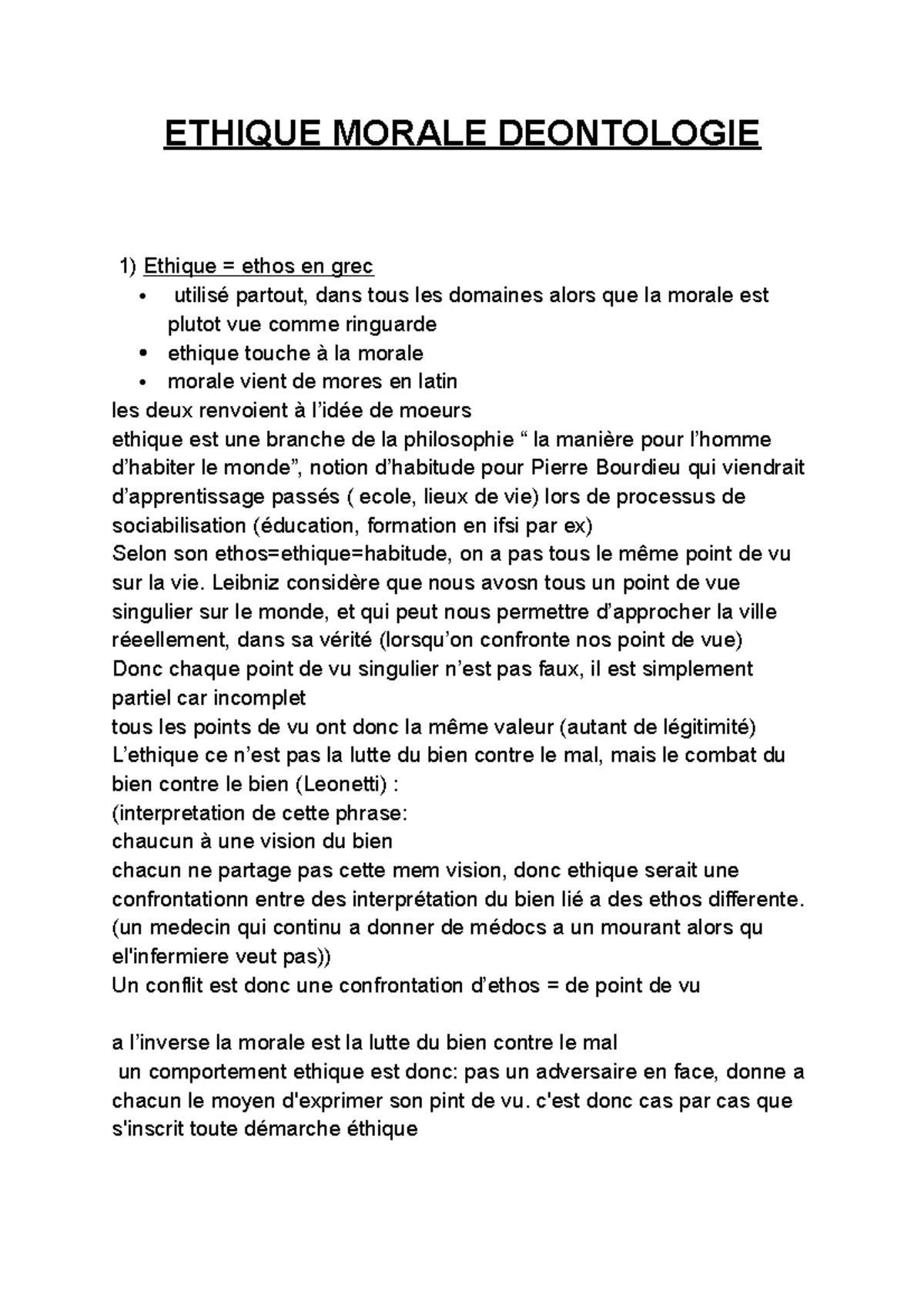 Ethique déontologique cours - ETHIQUE MORALE DEONTOLOGIE Ethique ...