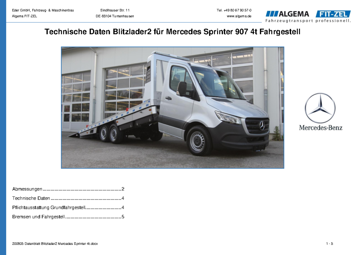 2008 05 Datenblatt Blitzlader 2 Mercedes Sprinter 4t - ####### Eder ...