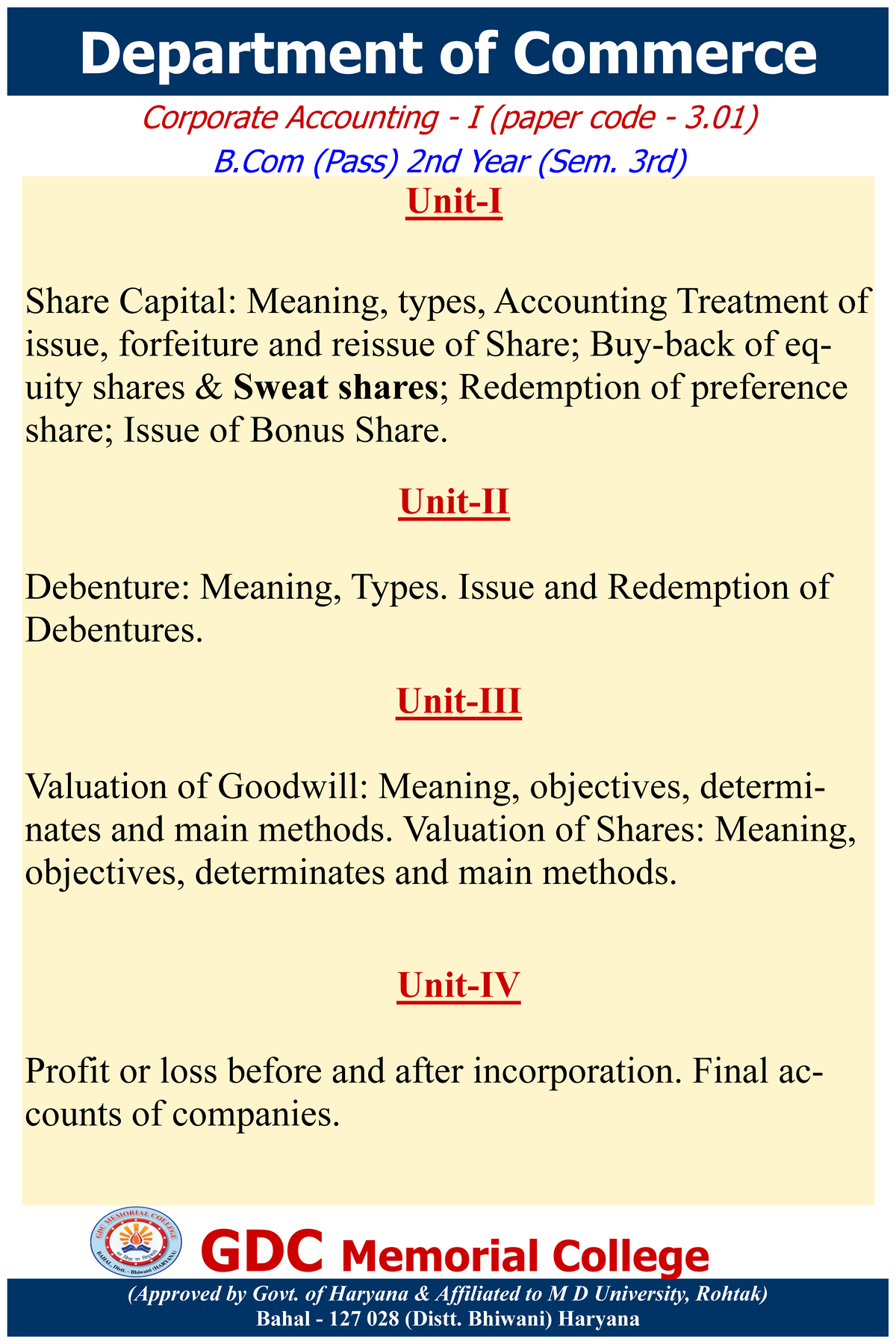 Corporate accounting - Unit-I Share Capital: Meaning, types, Accounting ...