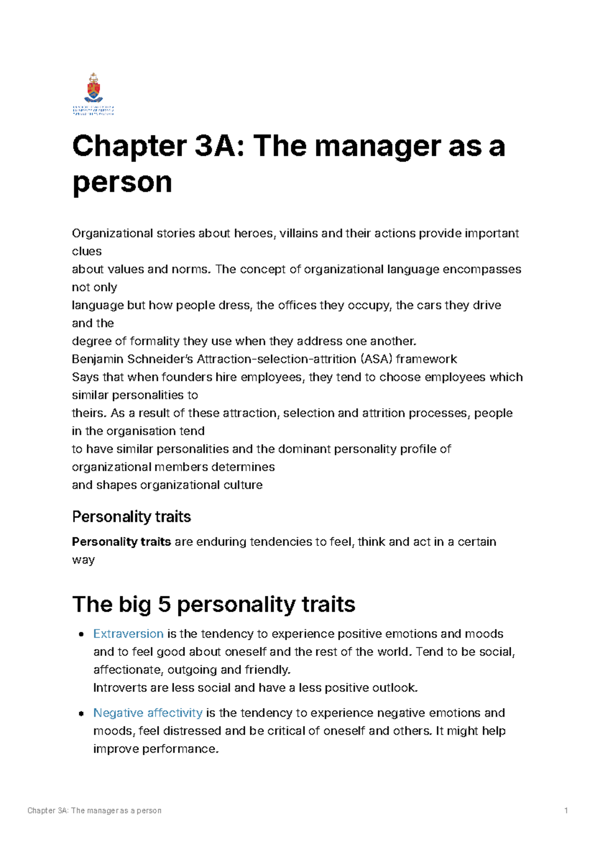 Chapter 3A The manager as a person 48c42d76b9ef46dc98c699ceed932b05 ...