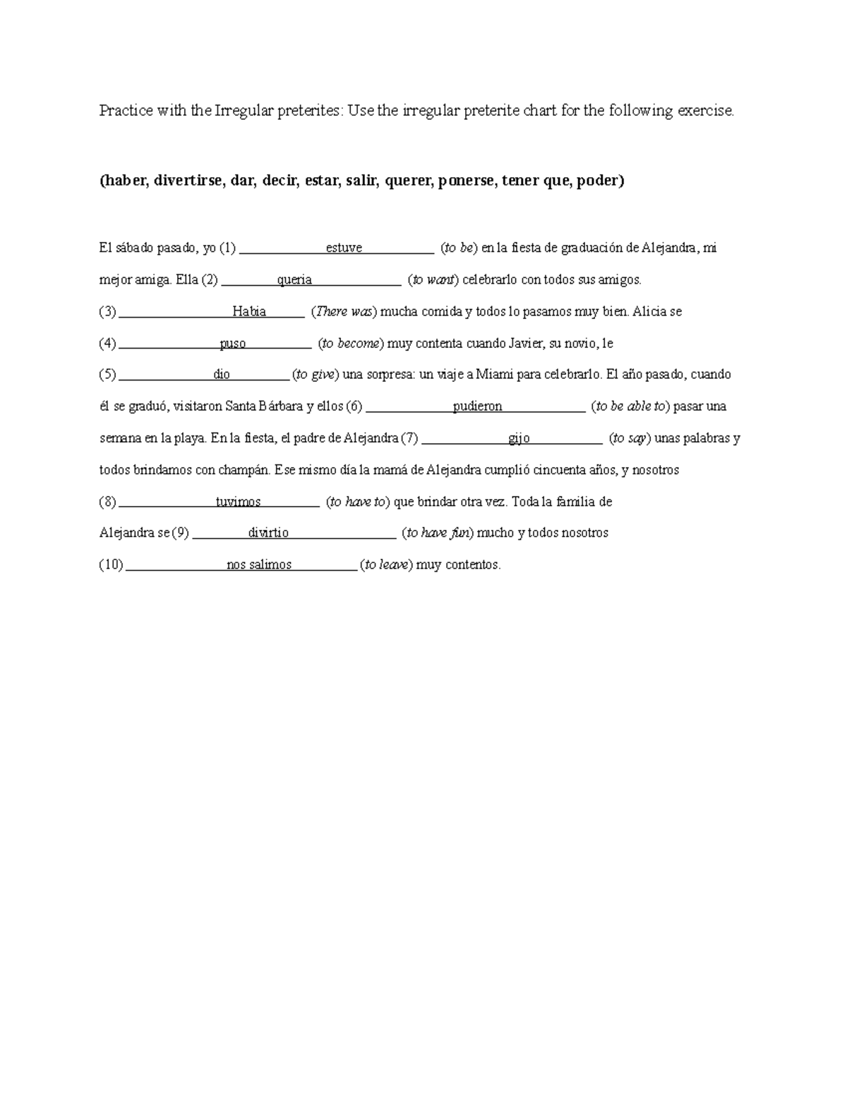 Irregular Preterites activity - Practice with the Irregular preterites ...