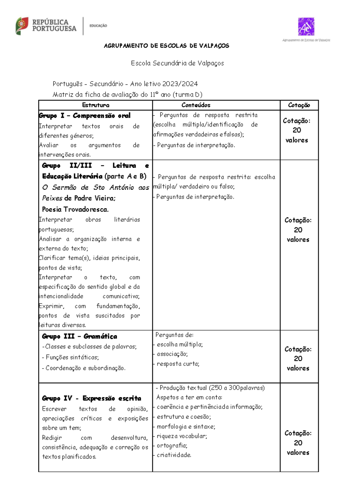 Mtz ficha 2 - ooooooooooooo - AGRUPAMENTO DE ESCOLAS DE VALPAÇOS Escola ...