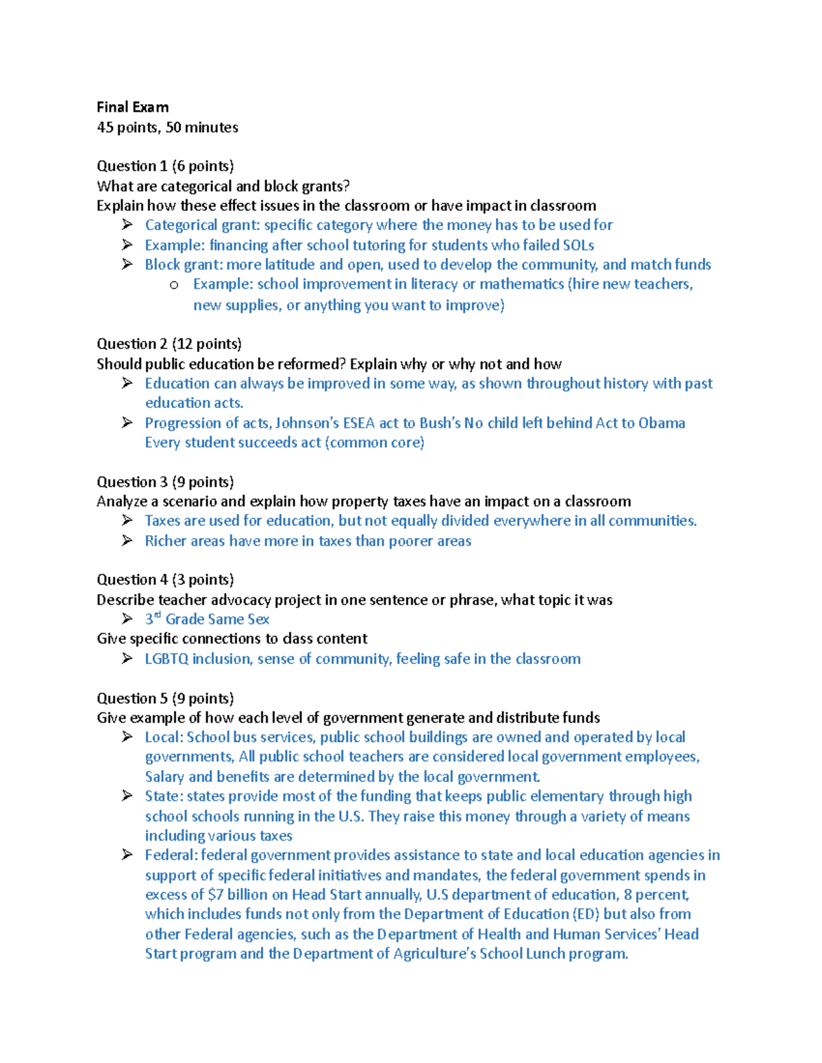 EDUC Final Exam - Summary Foundations of American Education - Final ...