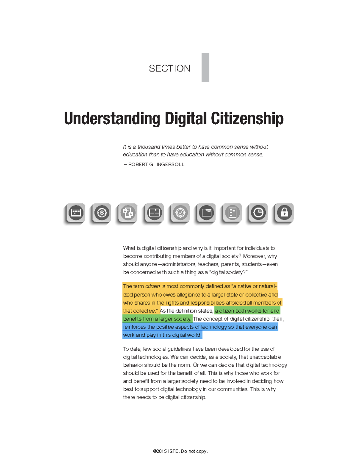 Understanding digital citizenship, ribble 2015 - SECTION I ...