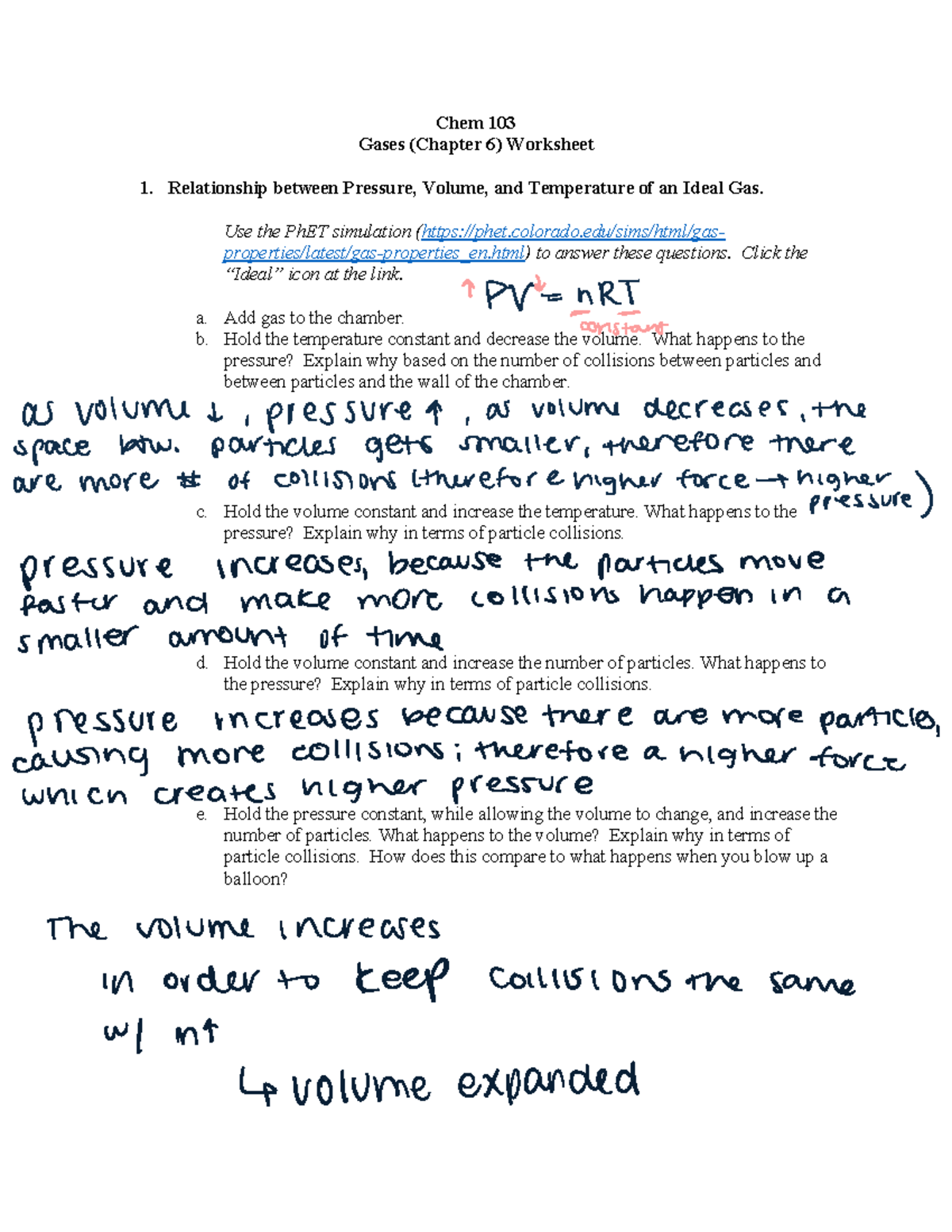 Gases+Worksheet F22 - Professor Podowitz-Thomas - Chem 103 Gases ...