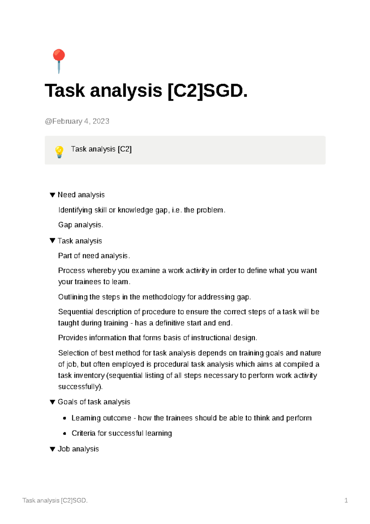 Task analysis C2SGD - 1 » Task analysis [C2]SGD. Task analysis [C2 ...