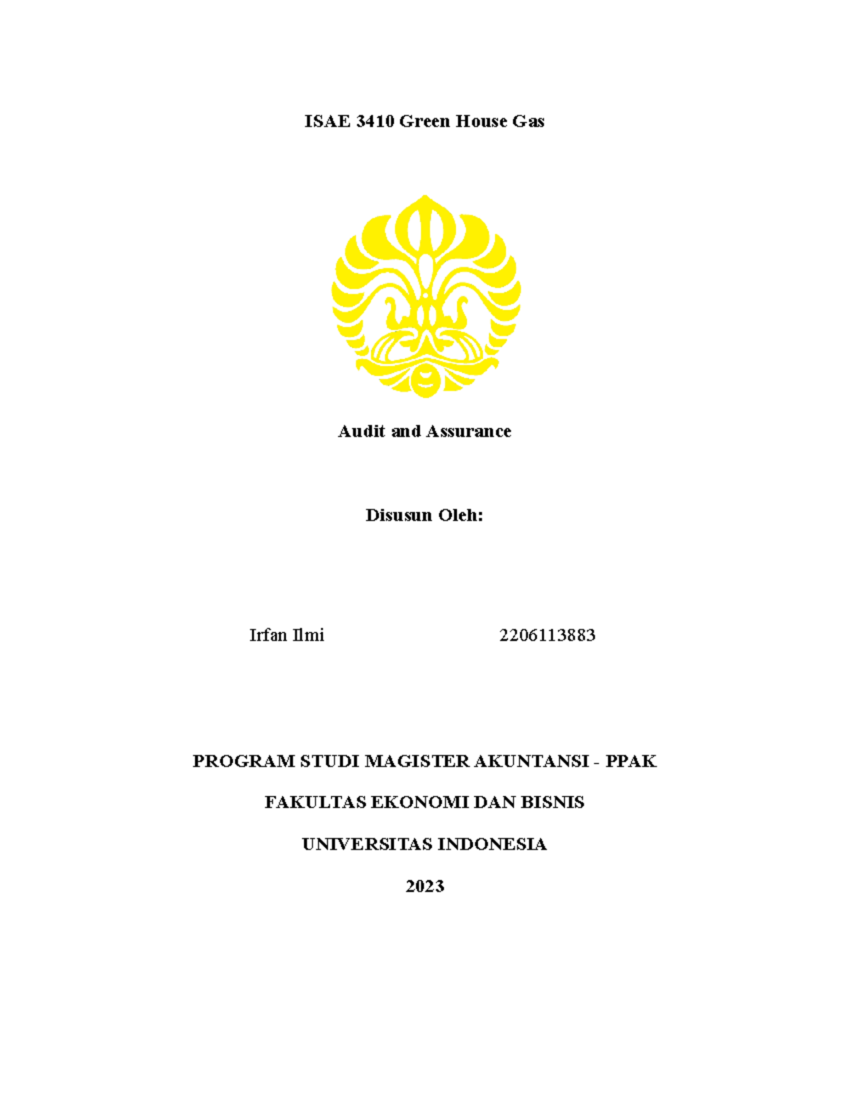 ISAE 3410 Green House Gas - Dengan meningkatnya perhatian yang ...
