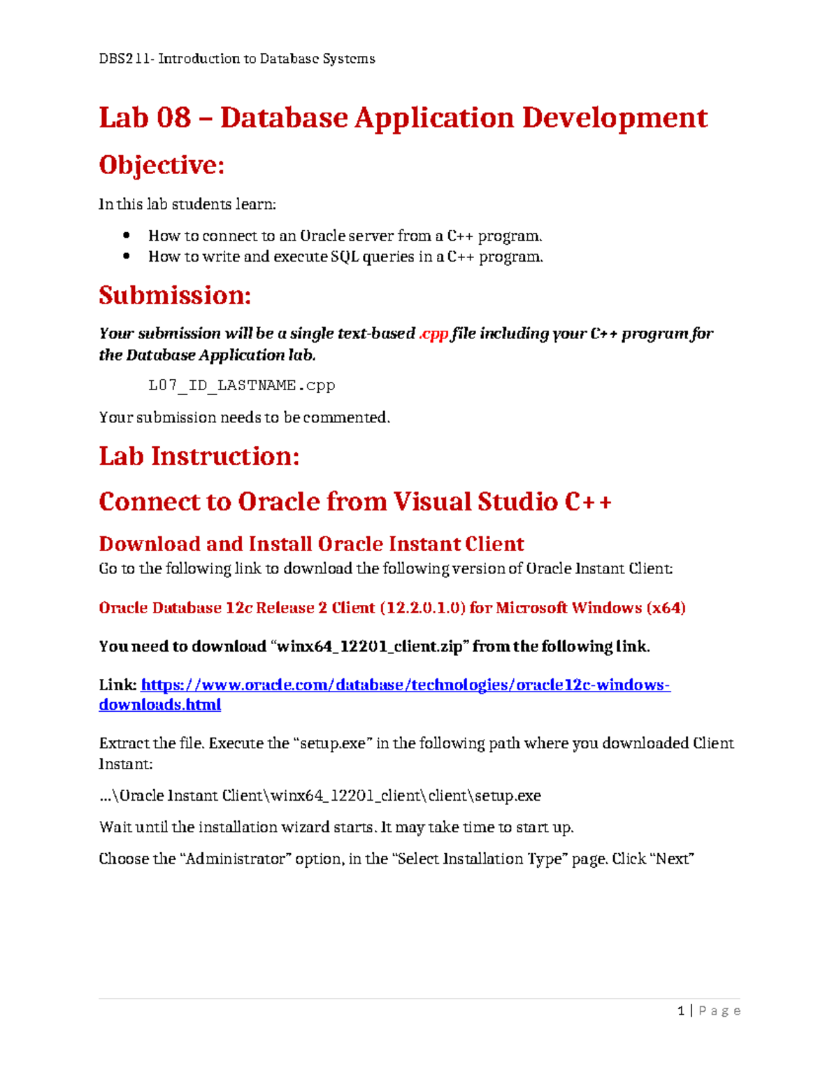 Dbs211 Lab08 Oracle C Lab 08 Database Application Development Objective In This Lab 4882