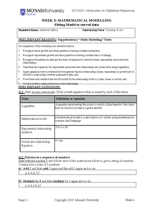 STA1010 formula booklet - SUMMARY OF FORMULAE Looking at data sx 2 = 1 n − 1 (xi − x ) 2 i= 1 n ...