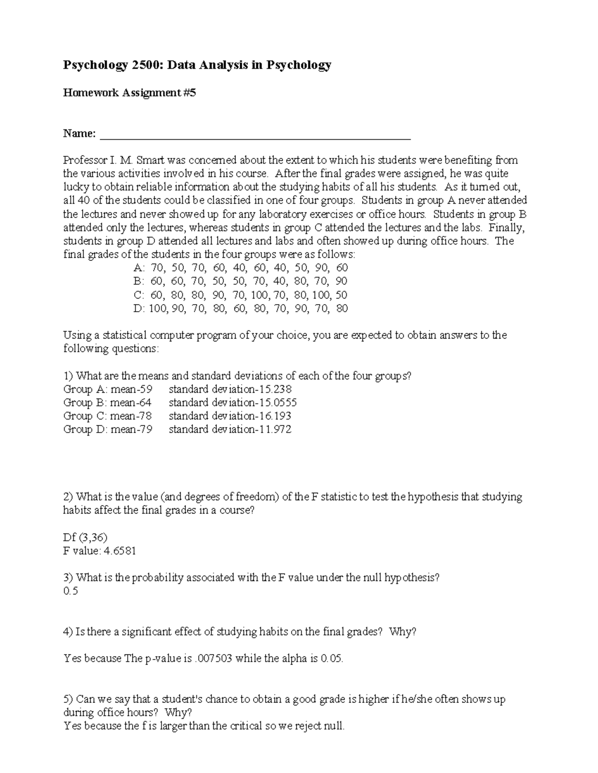 Psyc2500-Assignment 5 copy - Psychology 2500: Data Analysis in ...