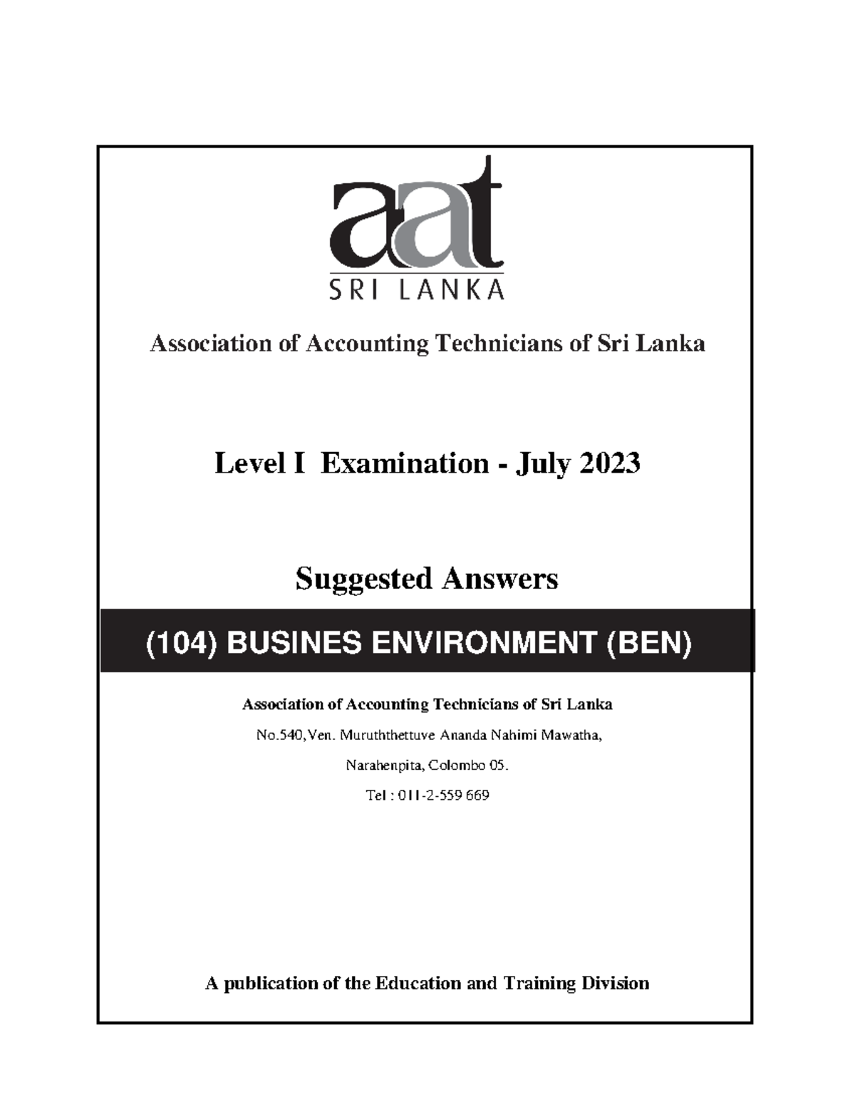 Aat - enjoy - Association of Accounting Technicians of Sri Lanka Level ...